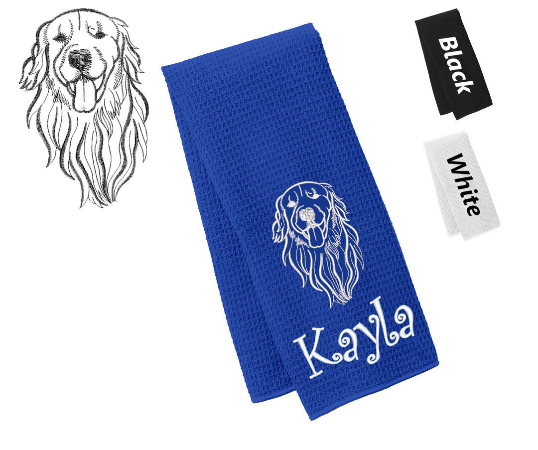 Personalized Dog Towel, Golden Retriever, Hand Towel, Grooming Towel ...