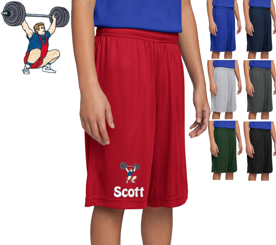 Personalized Kids Weightlifting Shorts, Embroidered Monogrammed Name ...