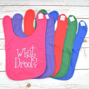 Baby Bib Solid Colors for Boy or Girl With What Drool Embroidered ...