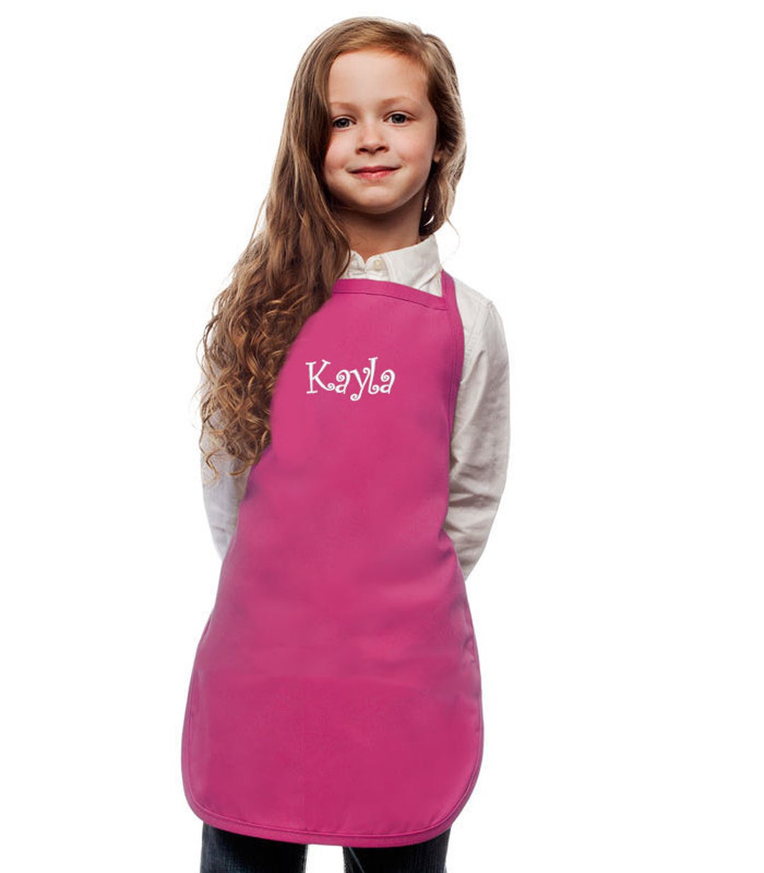 Personalized Hot Pink Kids Apron, Cooking Kitchen Gift, School Gift ...