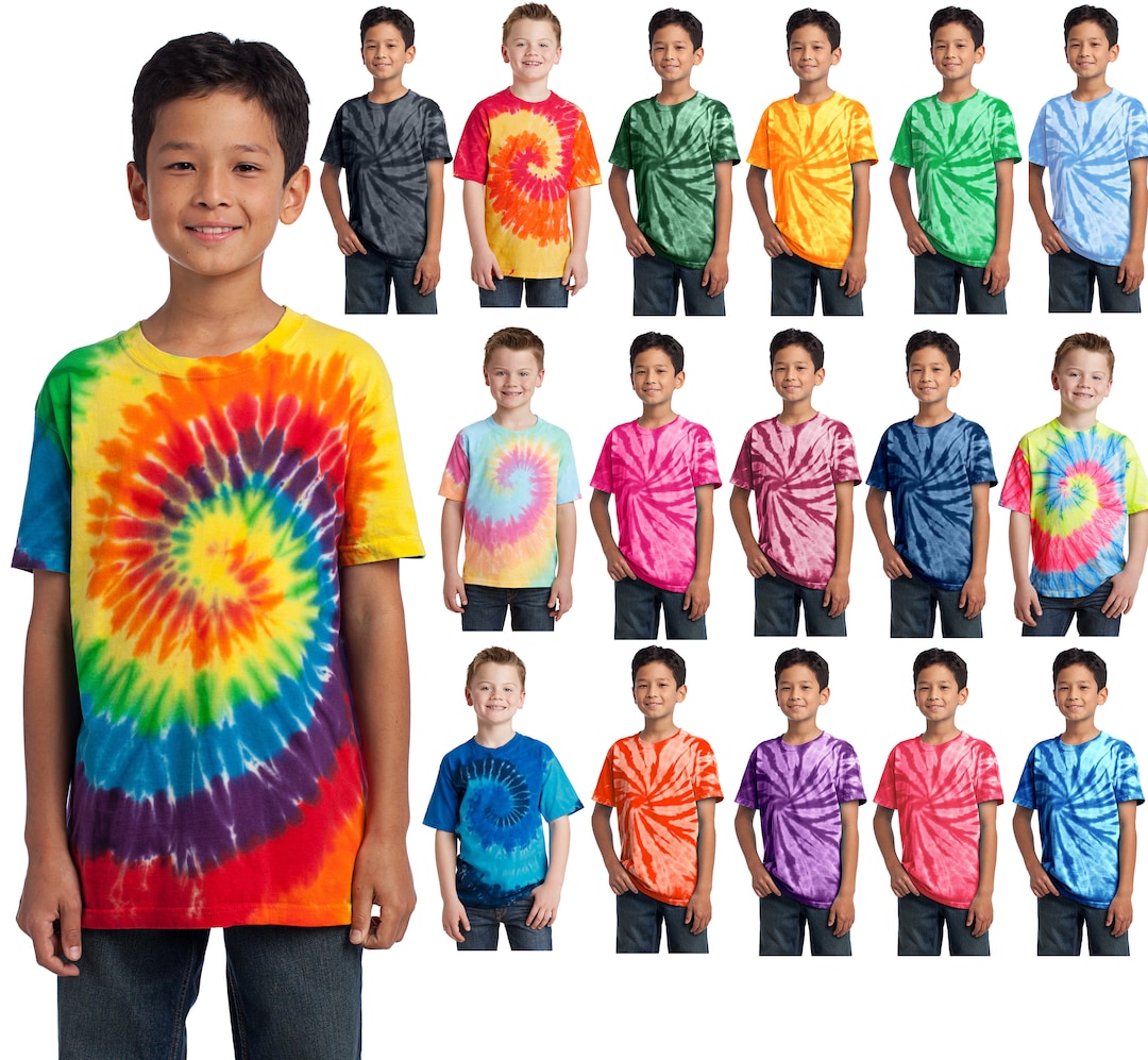 Kids Tie Dye Shirt T-shirt Colorful Tie-dye Rainbow - Etsy