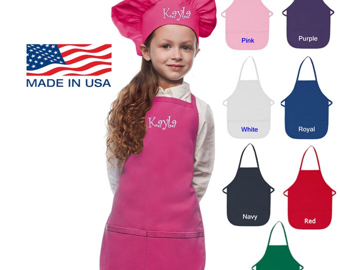 Personalized Apron and Chef Hat for Children, Kids Personalized Gift - Etsy