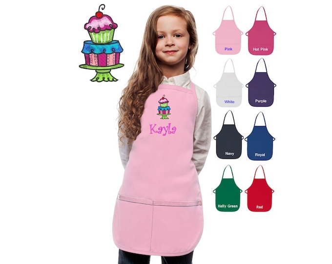 Girls Ruffled Apron Kids Apron Personalized Cooking Apron Gift - Etsy
