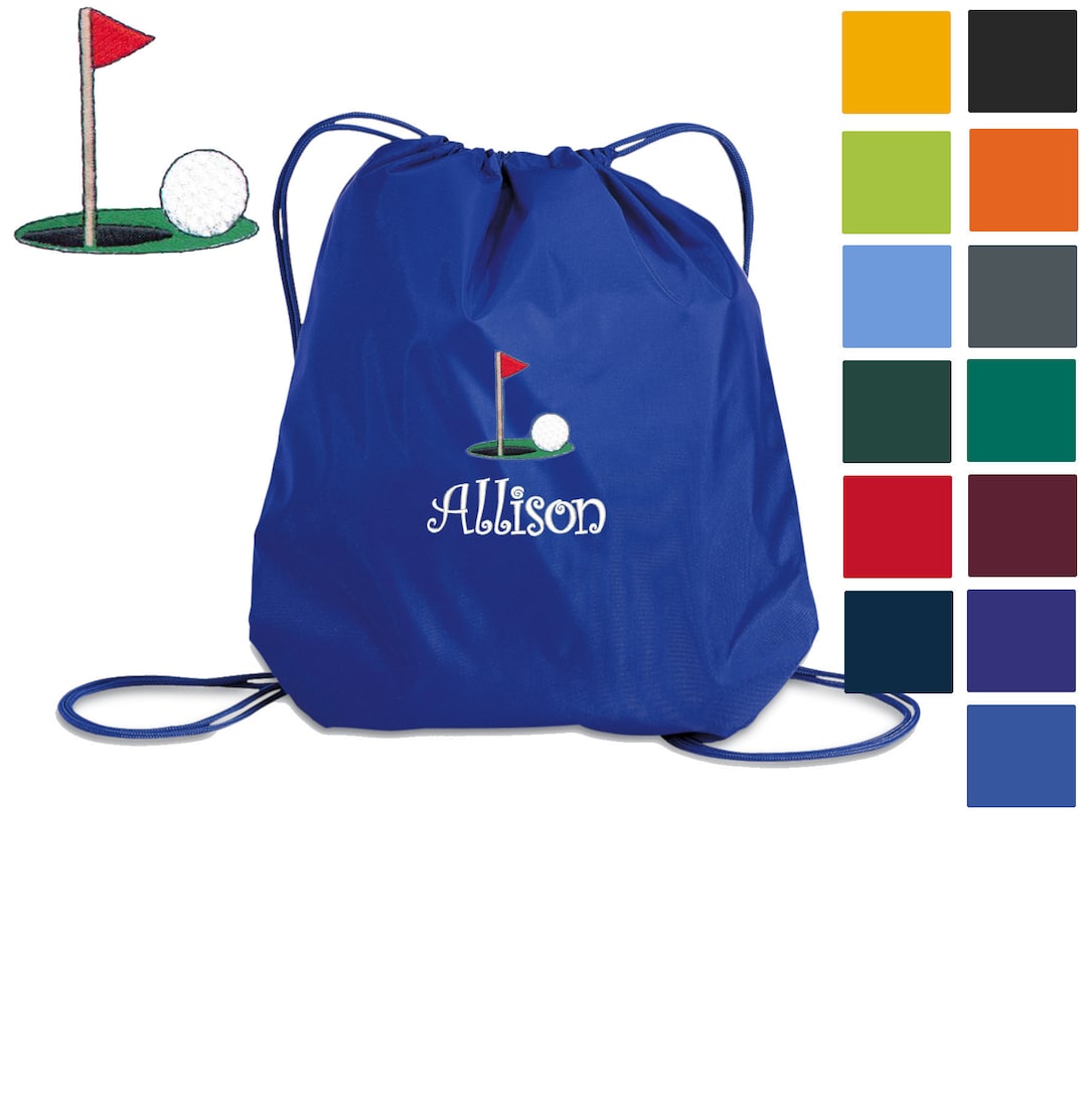 Personalized Kids Golf Cinch Pack, Drawstring Gym School PE Pool ...