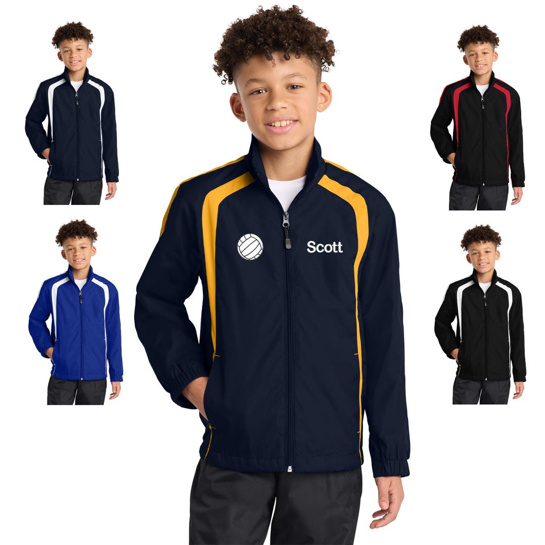 Personalized Kids Volleyball Jacket, Kids Team Jacket, Polyester Zipper ...