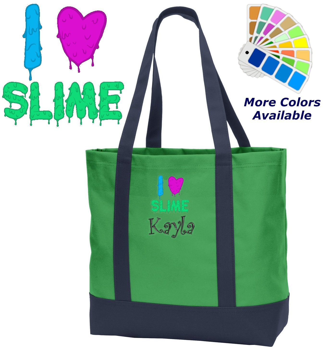 Personalized Slime Tote Bag Embroidered Monogrammed with Name | Etsy