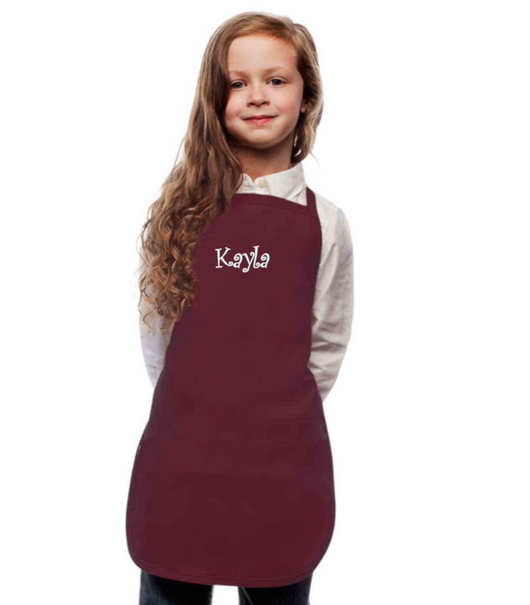 Personalized Maroon Kids Apron, Cooking Kitchen Gift, School Gift ...