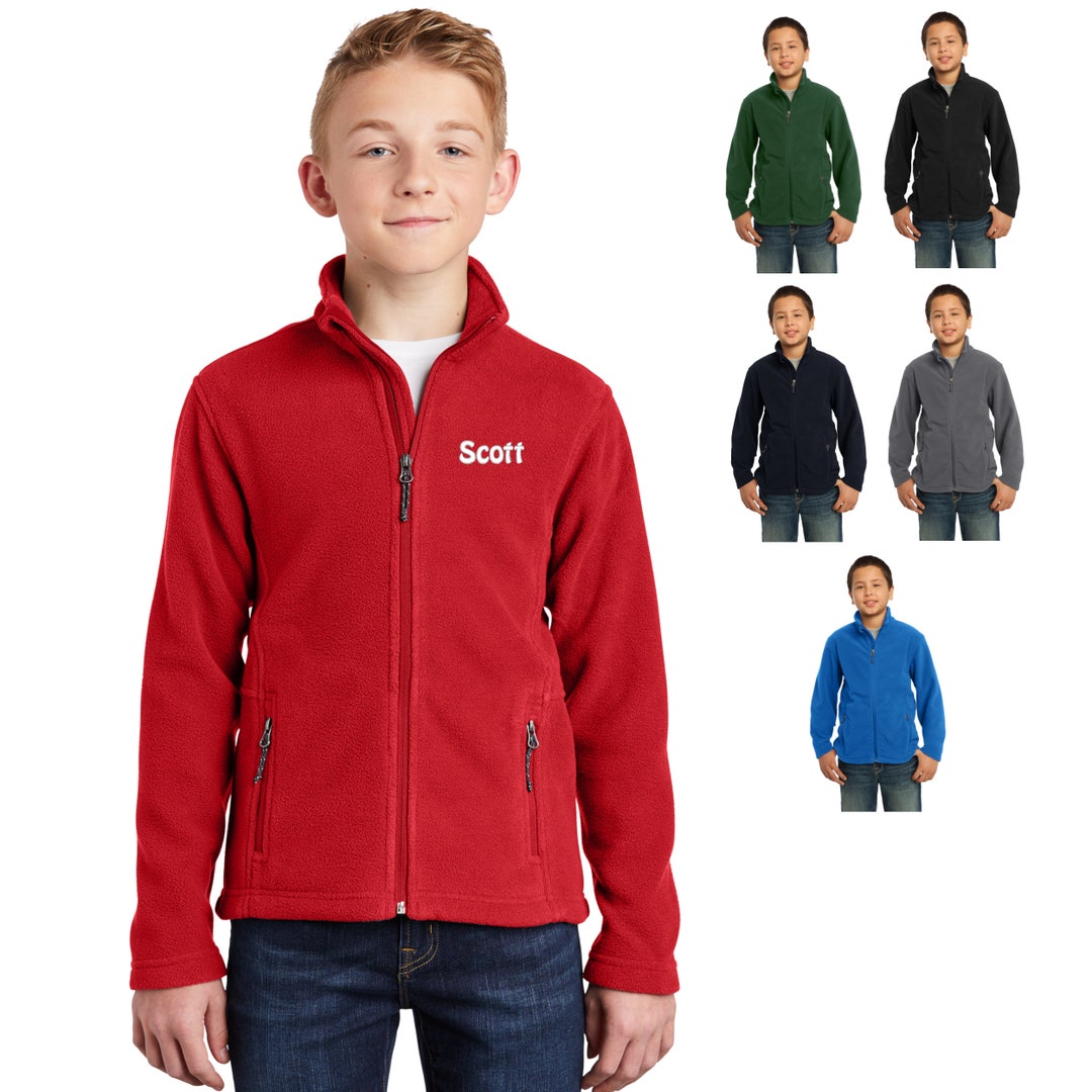 Personalized Kids Jacket, Fleece Zipper Jacket, Embroidered Name, Kids ...