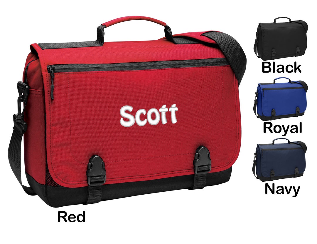 Personalized Briefcase Messenger Embroidered With Your Name - Etsy