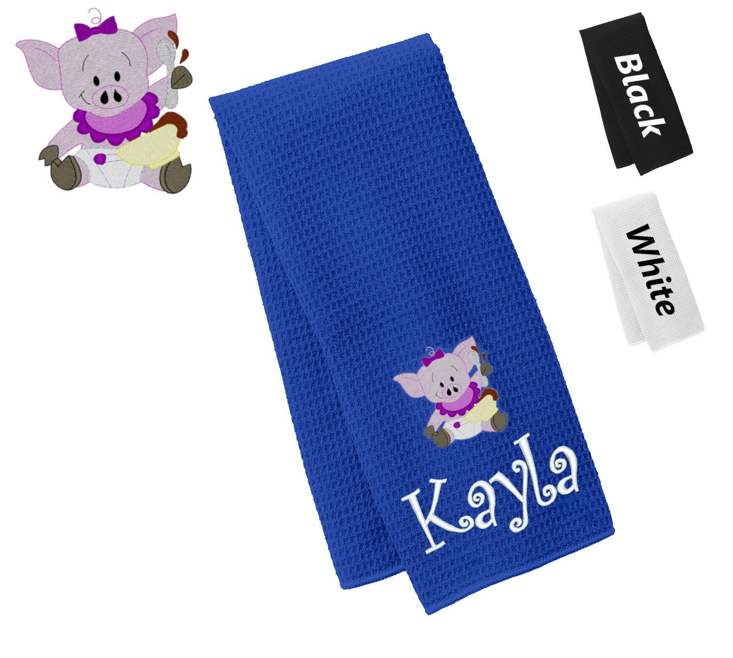 Personalized Towel Baby Pig Design Kitchen Towel Hand Towel - Etsy