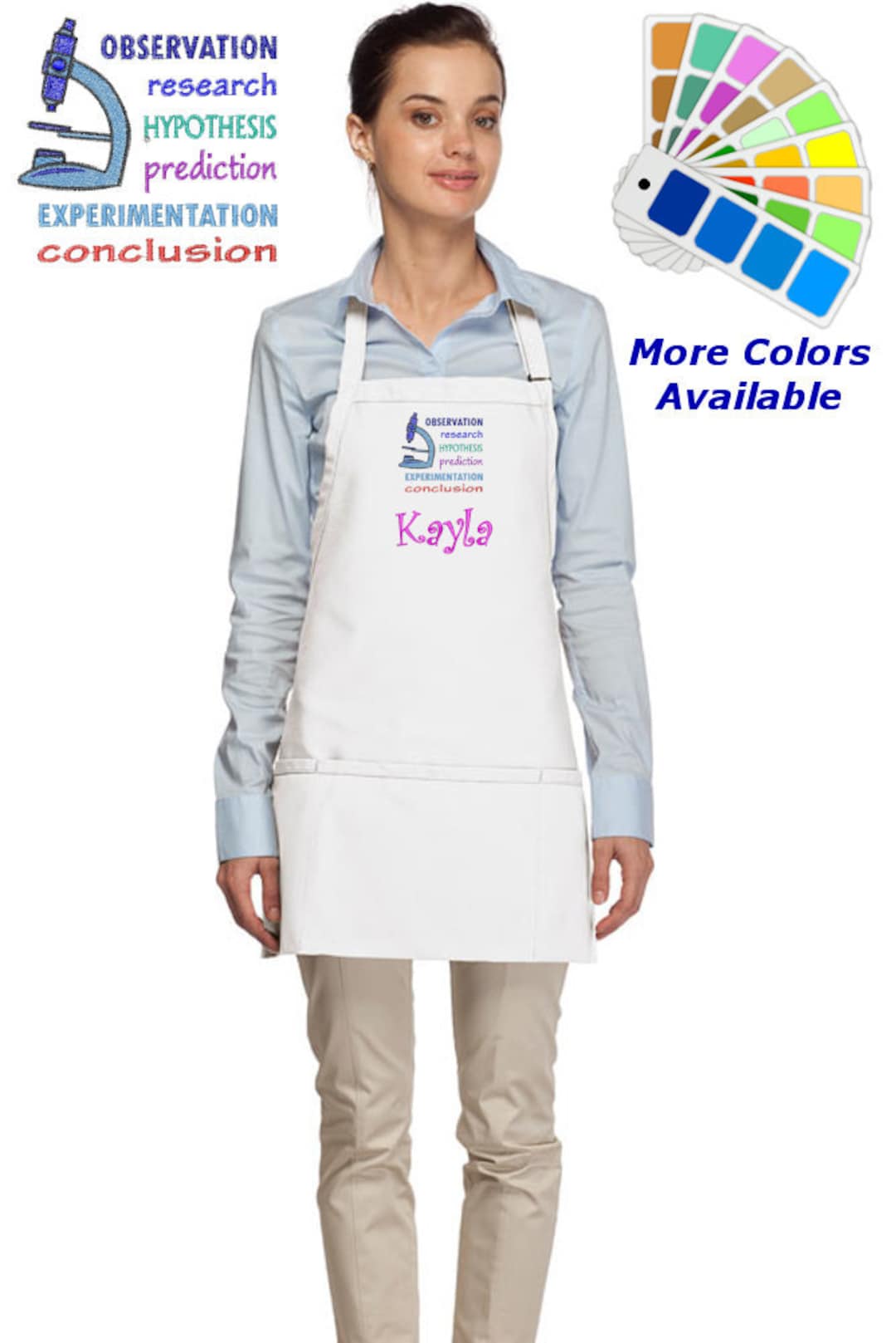 Personalized Science Apron Embroidered Scientific Method Design Teacher ...