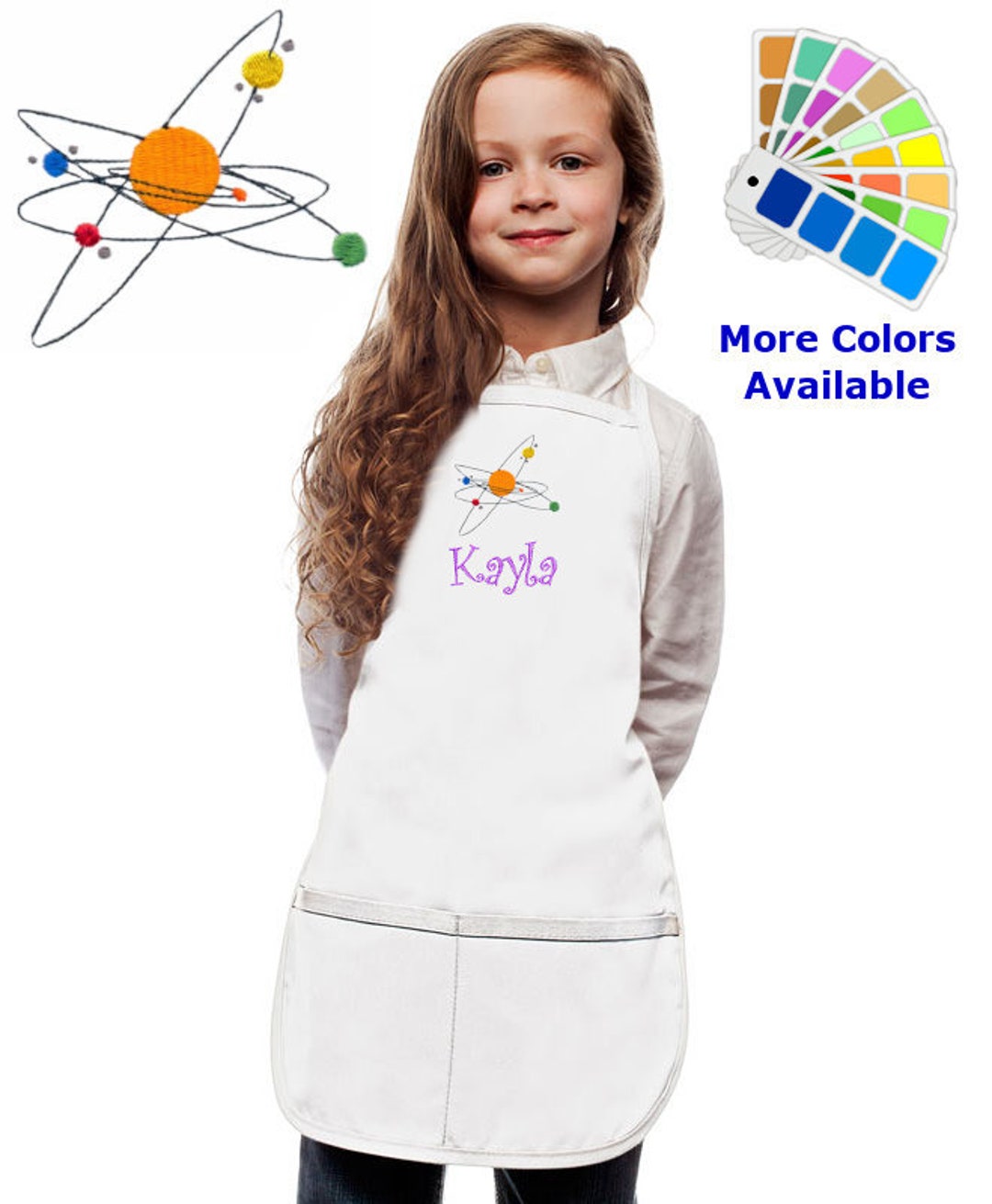 Personalized Kids Science Apron With Solar System Planets Embroidery Design, Cooking Kitchen ...