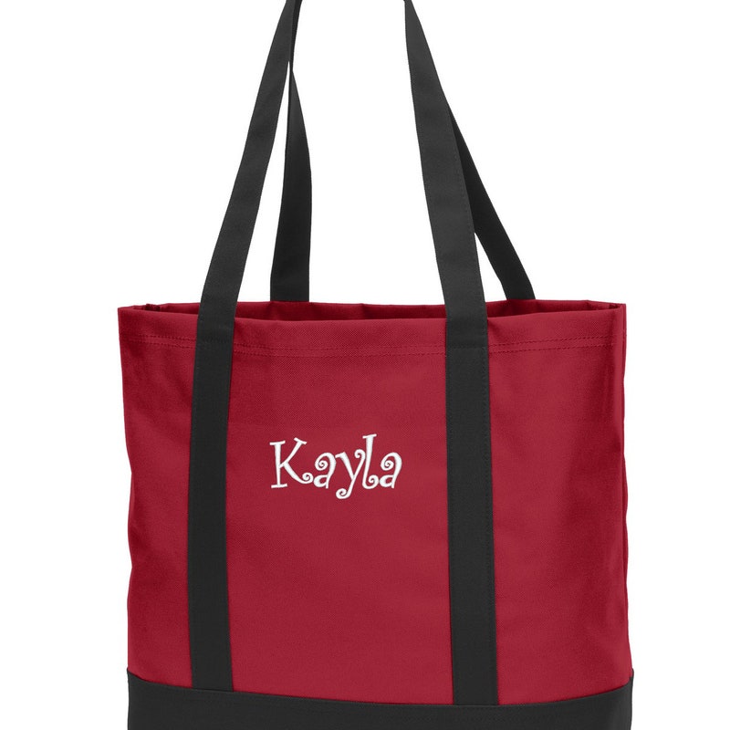 Red Canvas Tote - Etsy
