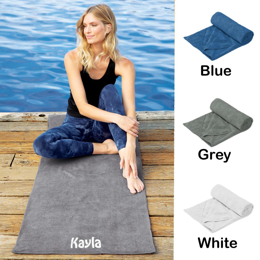 Personalized Fitness Mat Towel, Yoga Towel, Workout Towel, Fitness ...