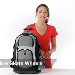 Personalized Rolling Backpack, Inline Skate Wheels, Embroidered ...