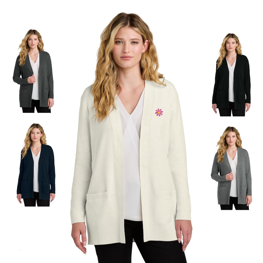 Personalized Open Front Cardigan Sweater, Sweater With Name Daisy ...