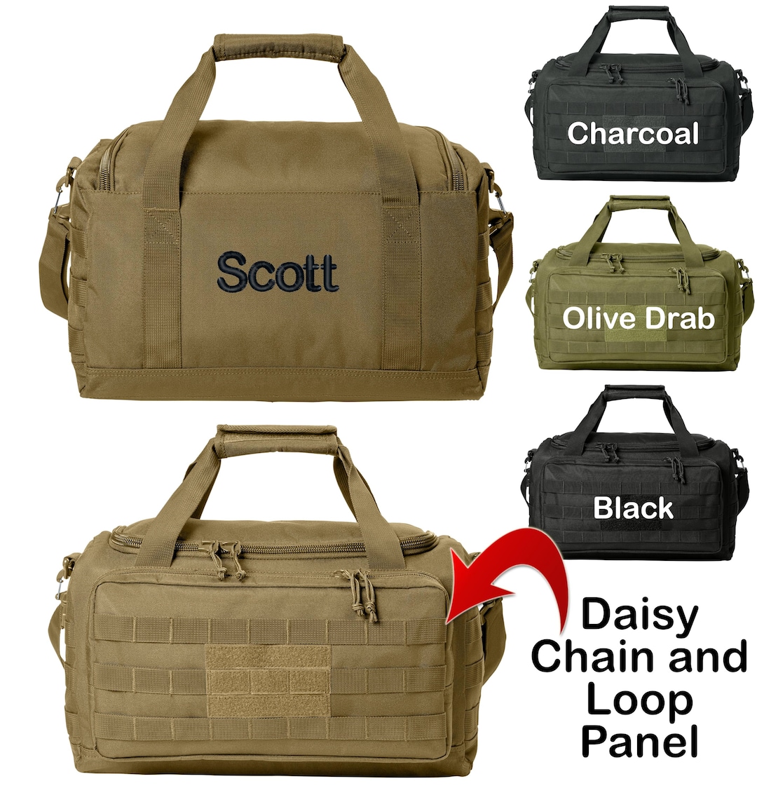 Personalized Tactical Duffel Bag, Range Bag, Loop Panel for Badges ...