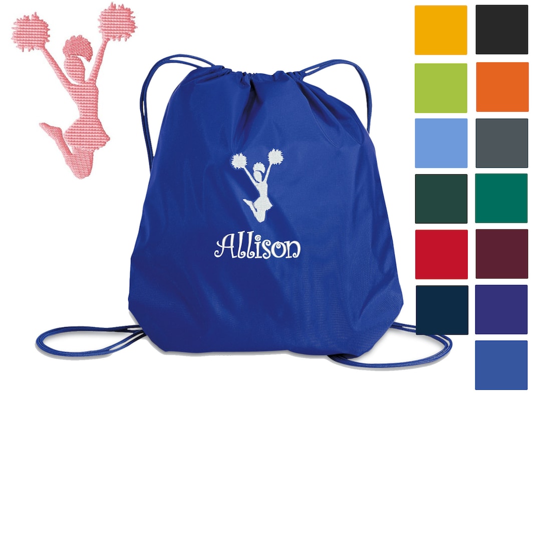 Personalized Cheerleader Cinch Pack, Drawstring Gym School PE Pool ...