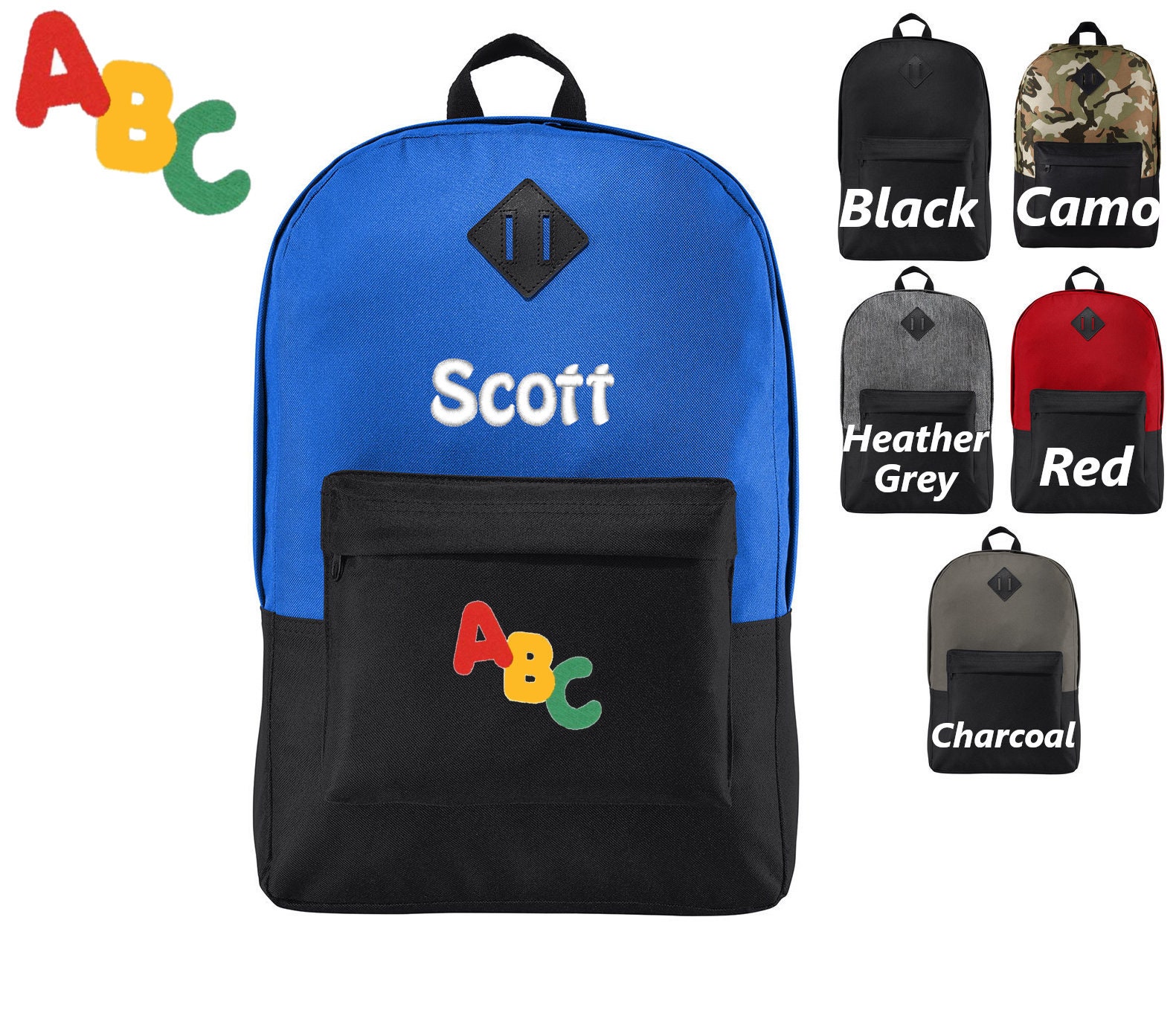 Personalized Kids ABC Alphabet Backpack Embroidered | Etsy