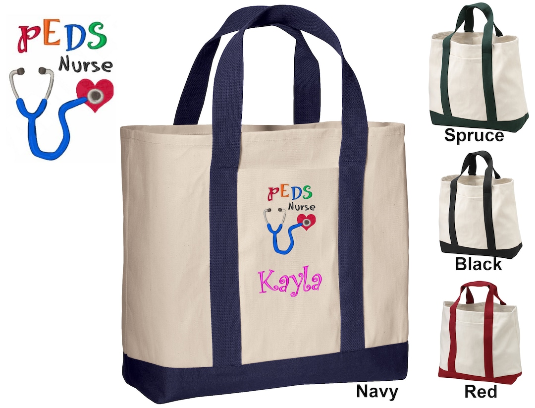 Personalized Pediatric Nurse Tote Bag, Embroidered Monogrammed Name ...