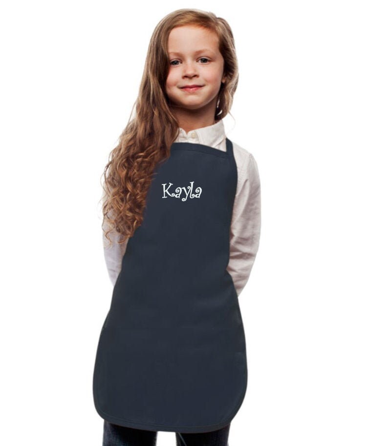 Personalized Navy Blue Kids Apron, Cooking Kitchen Gift, School Gift ...