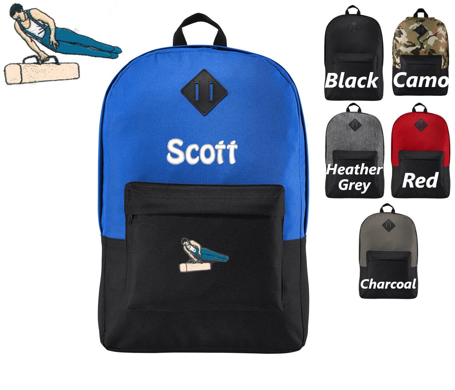 Personalized Kids Gymnastics Backpack Embroidered Monogrammed | Etsy