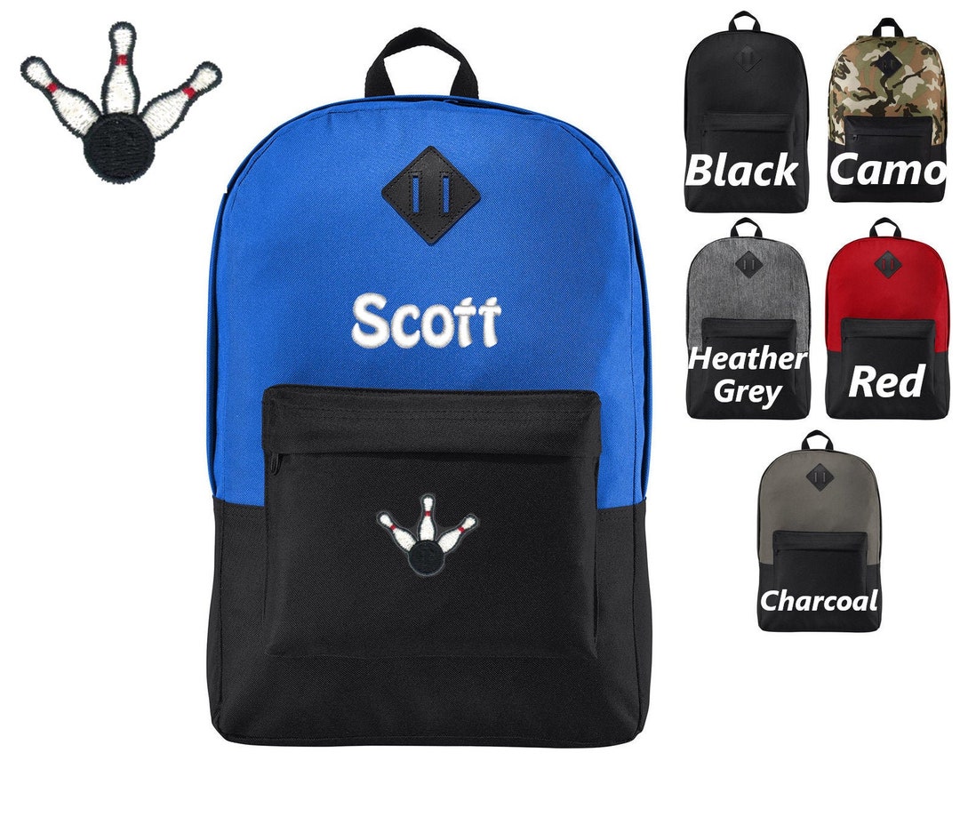 Personalized Kids Bowling Backpack, Embroidered Monogrammed Custom Name ...