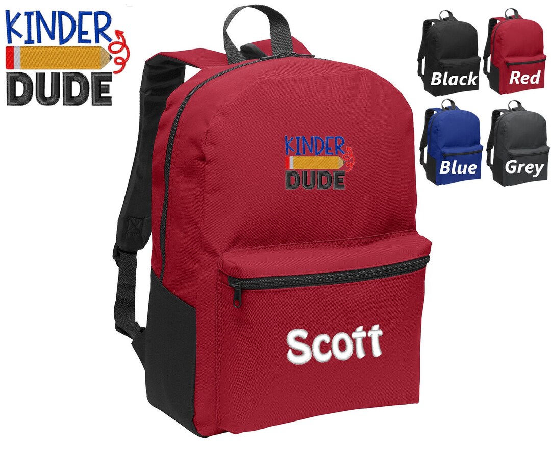Personalized Kids Kindergarten Backpack Embroidered Dude Design, Funny ...