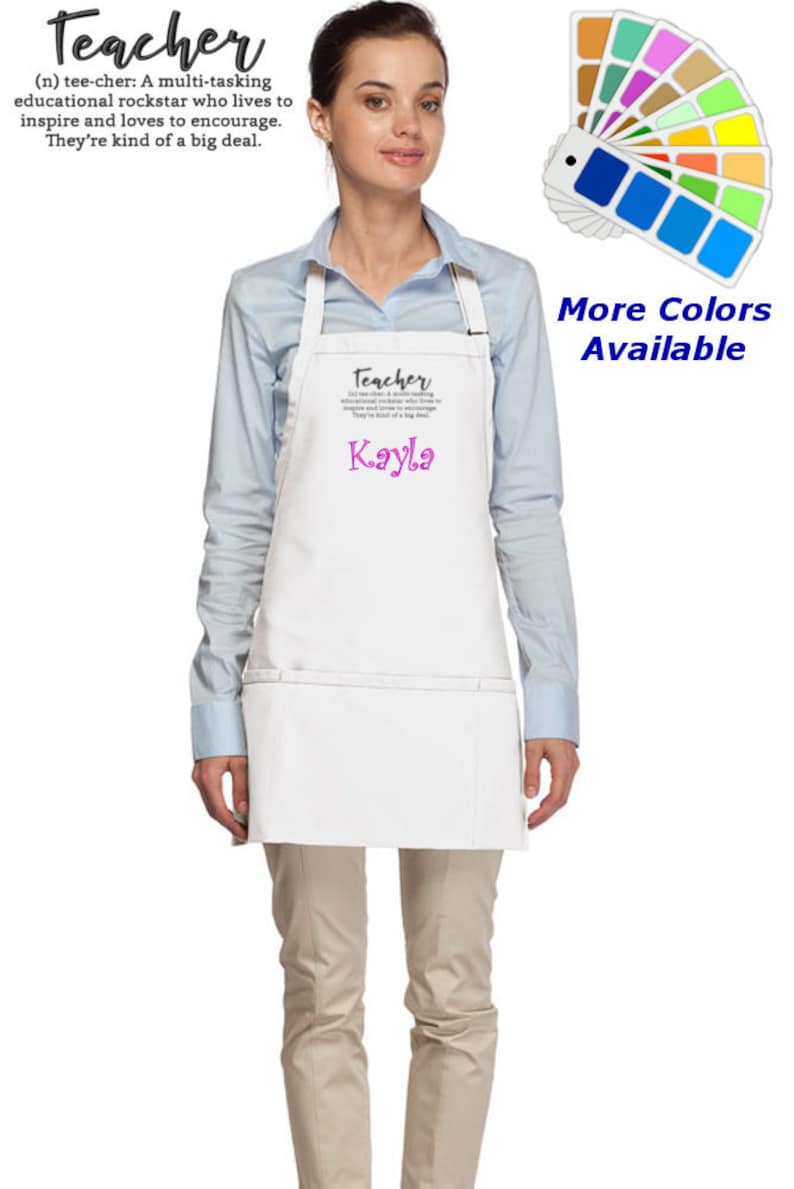 Personalized Apron Embroidered Definition of a Teacher Design Teacher ...