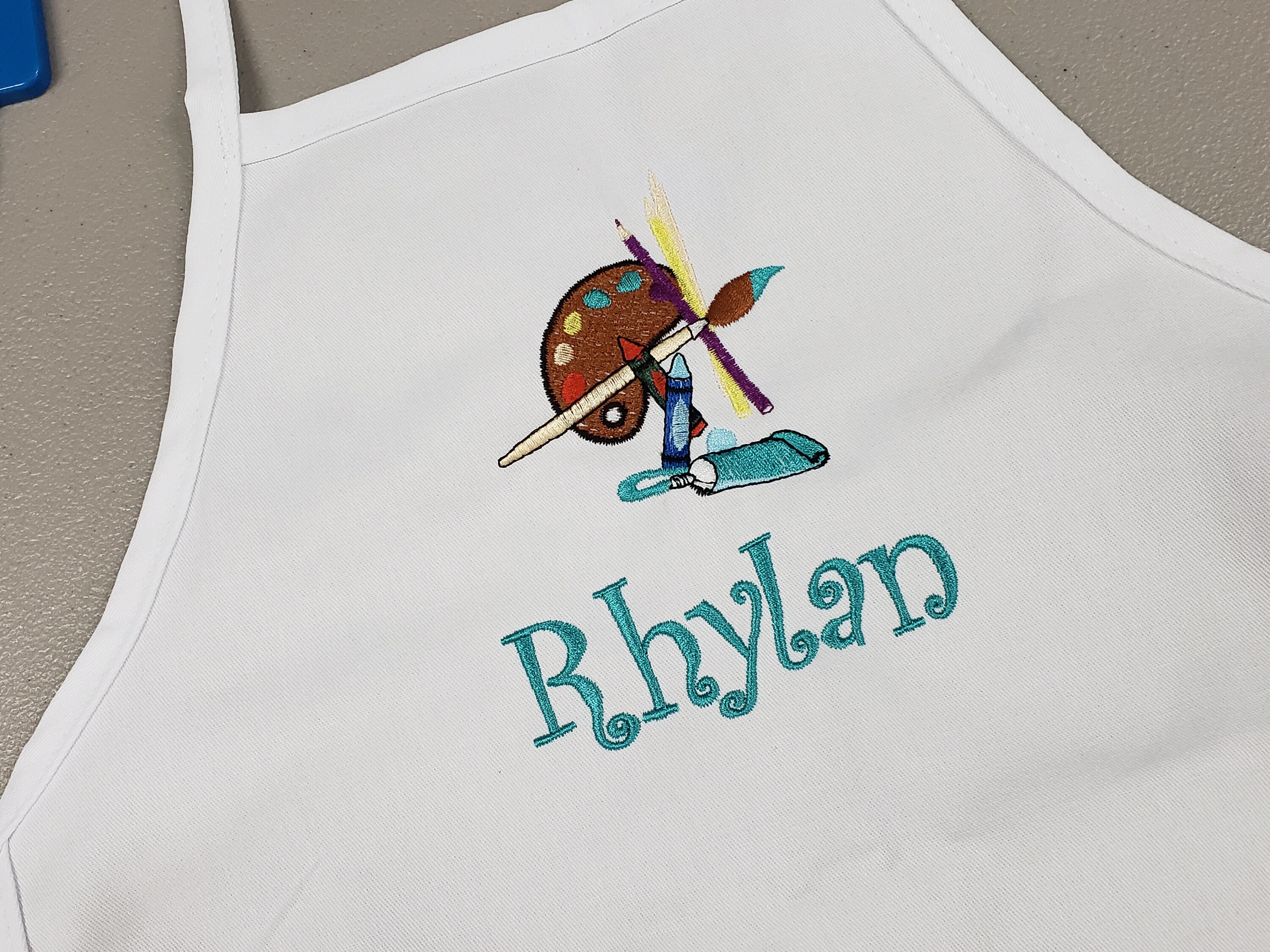 Personalized Kids Art Smock with Art Palette Embroidery Design | Etsy