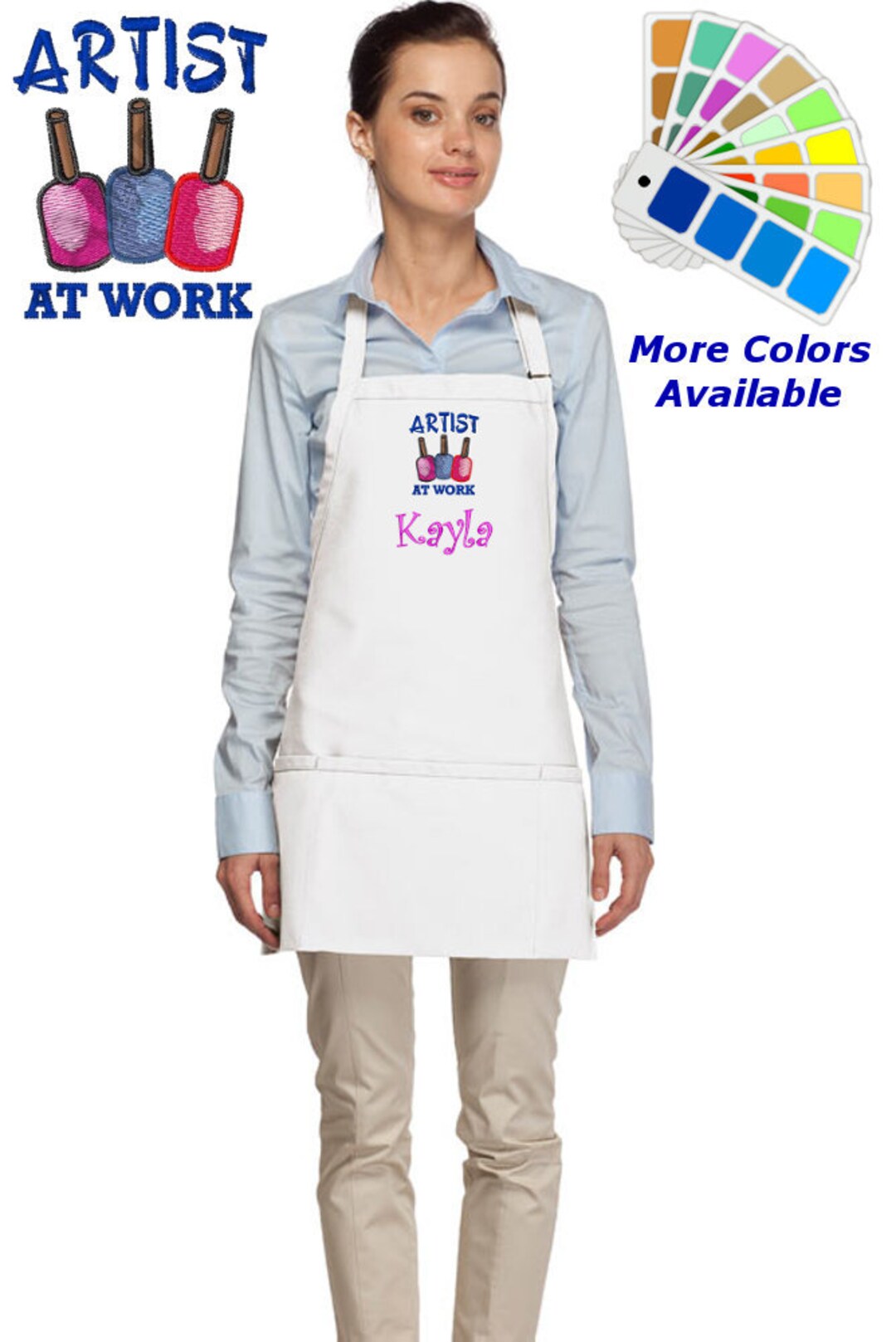 Personalized Nail Artist Apron Embroidered Salon Design Mom Nail Tech ...