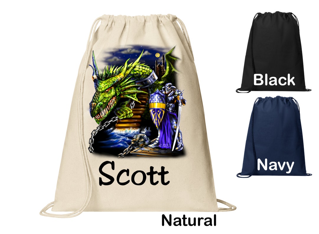 Personalized Chained Dragon Fantasy Cinch Pack, Drawstring Gym School ...