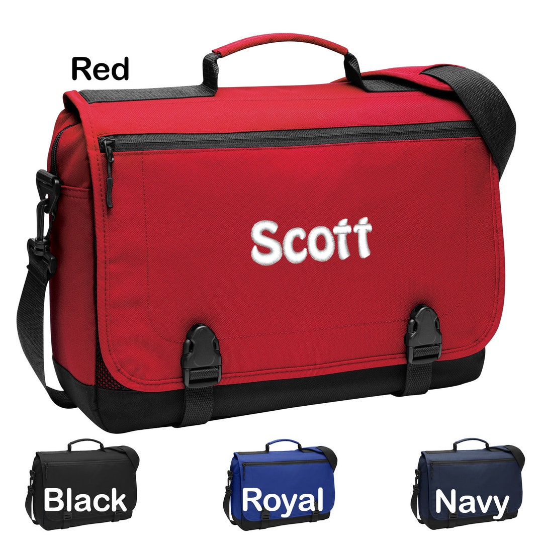 Personalized Briefcase Messenger Embroidered With Your Name, Perfect ...