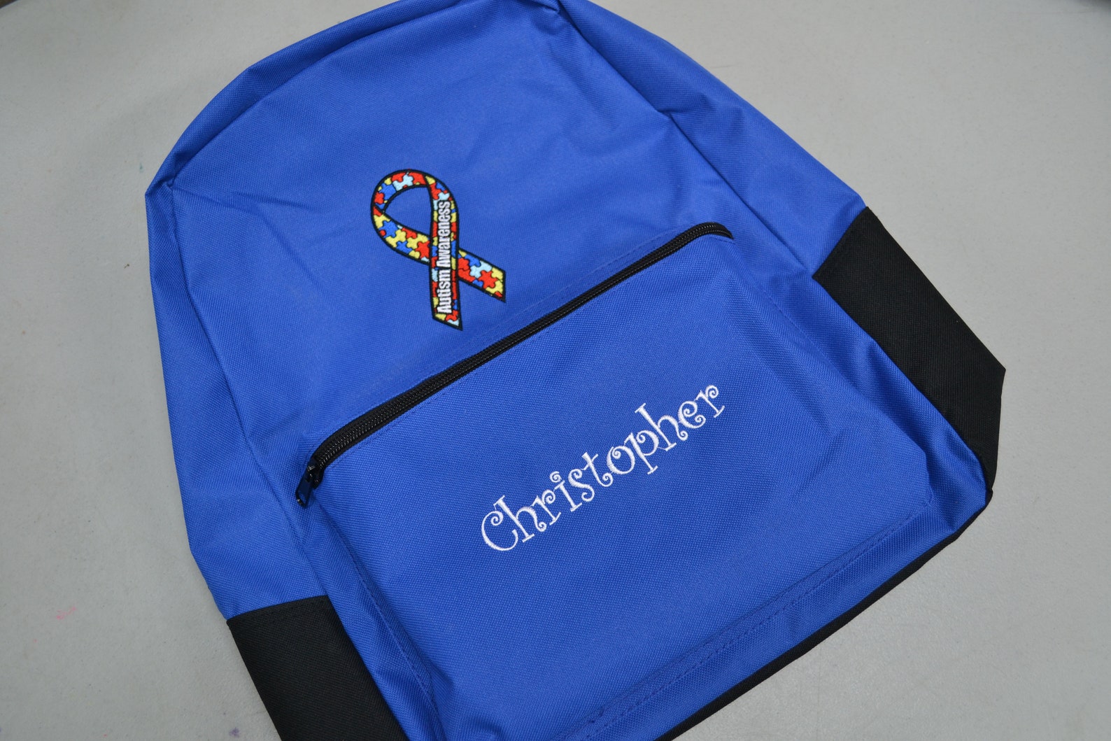 Personalized Kids Backpack Embroidered Autism Awareness Ribbon | Etsy