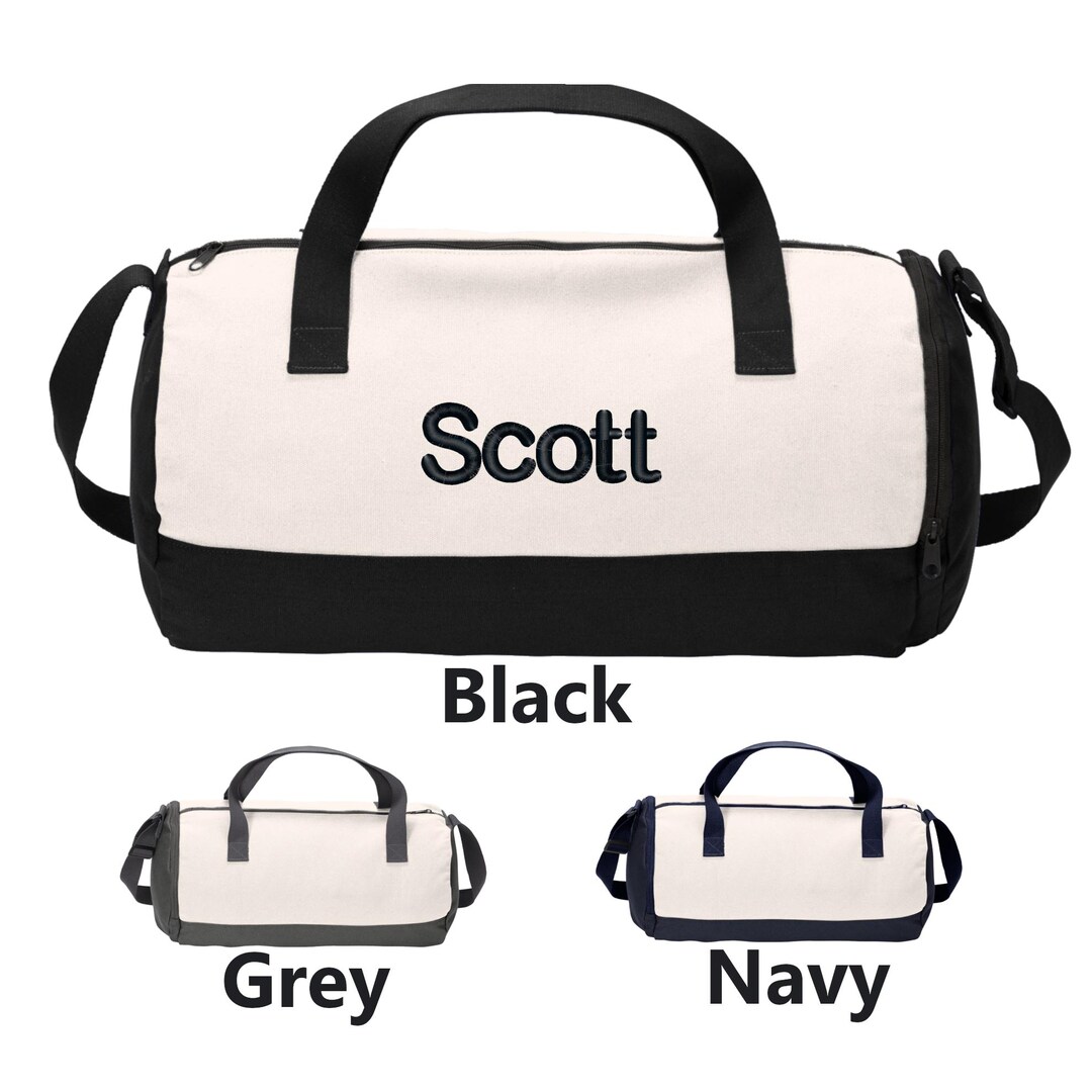 Personalized Barrel Duffel Bag, Cotton Beach Gym School PE Pool Sports ...