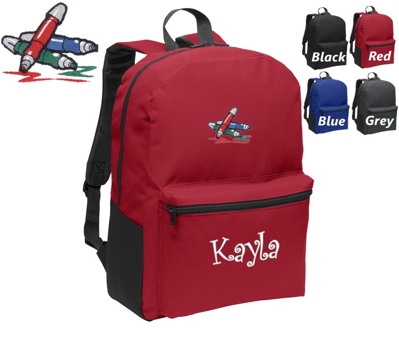 Personalized Kids Backpack Embroidered Art Markers Monogrammed - Etsy