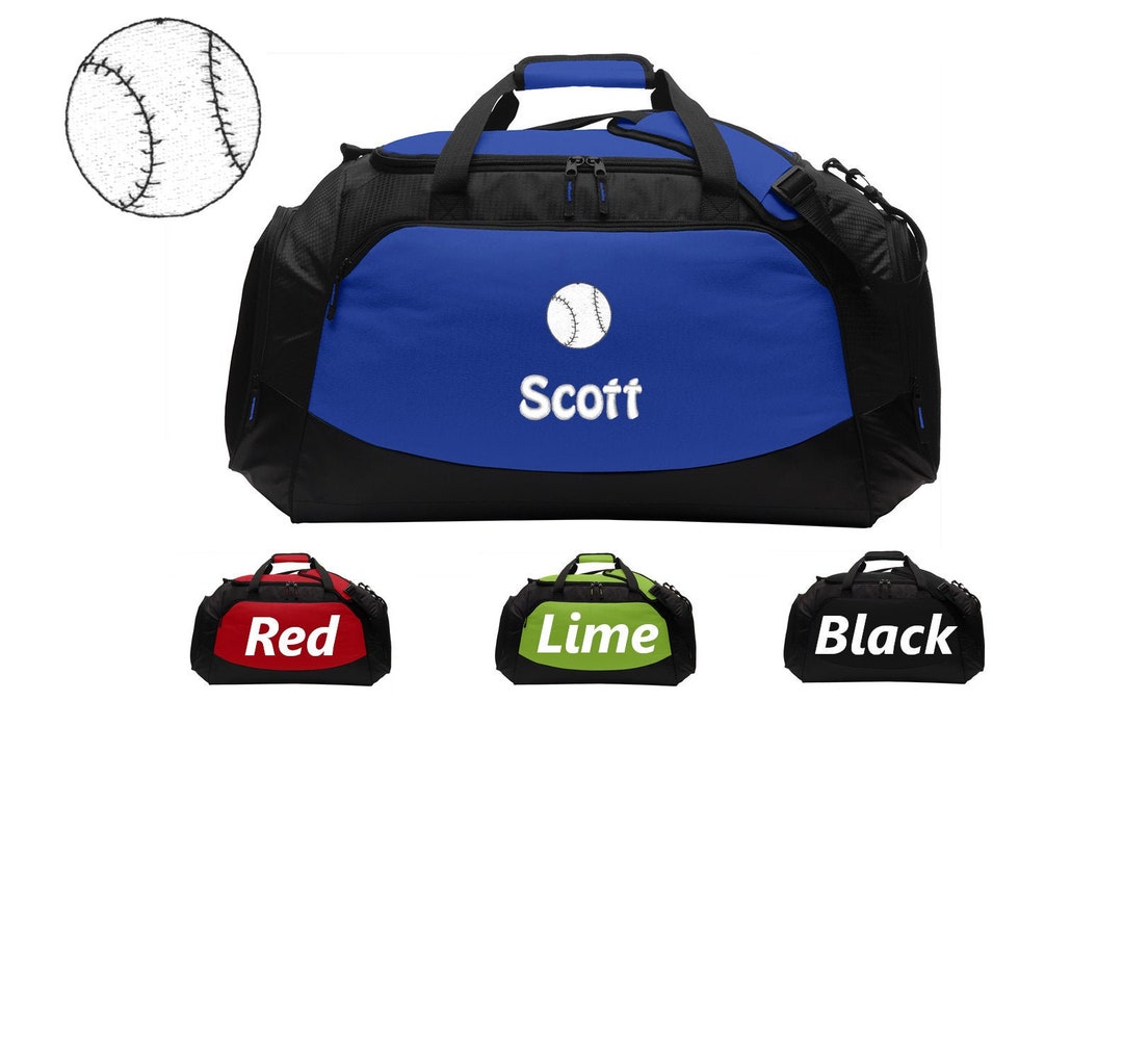 Personalized Large Canvas Baseball Duffel Bag, Gym Bag, School PE Bag ...