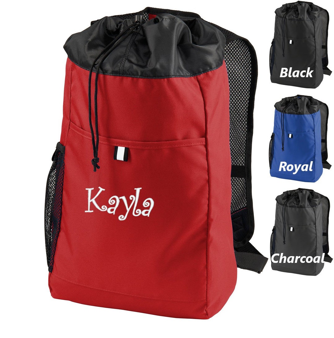 Personalized Kids Cinch Pack, Drawstring Gym School PE Pool Backpack ...