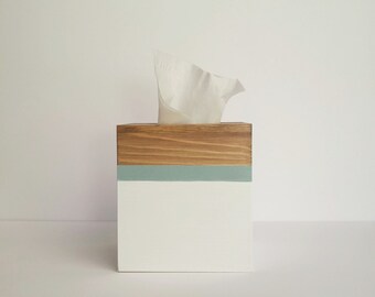 Blue Tissue Box Cover, Blue and White Decor, Tissue Box, Tissue Box ...
