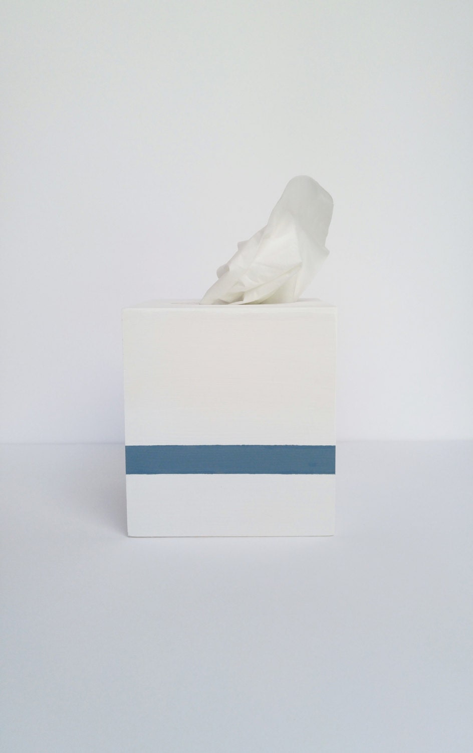 Wooden Tissue Box, Blue and White Tissue Box, Coastal Tissue Box ...