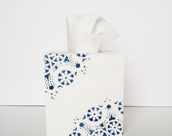 Blue and White Tissue Box | Etsy