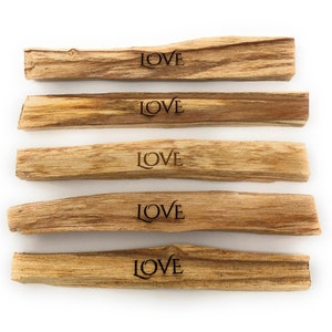 Laser Engraved Palo Santo: Love Sticks (5 Pieces) - Etsy