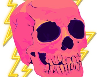 Lightning Skull Svg, Electric Skull Svg, Dxf, Png, Jpg, Skull With ...