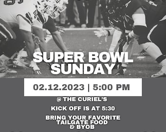 Football Super Bowl Party Invitation Editable Canva Template Birthday ...