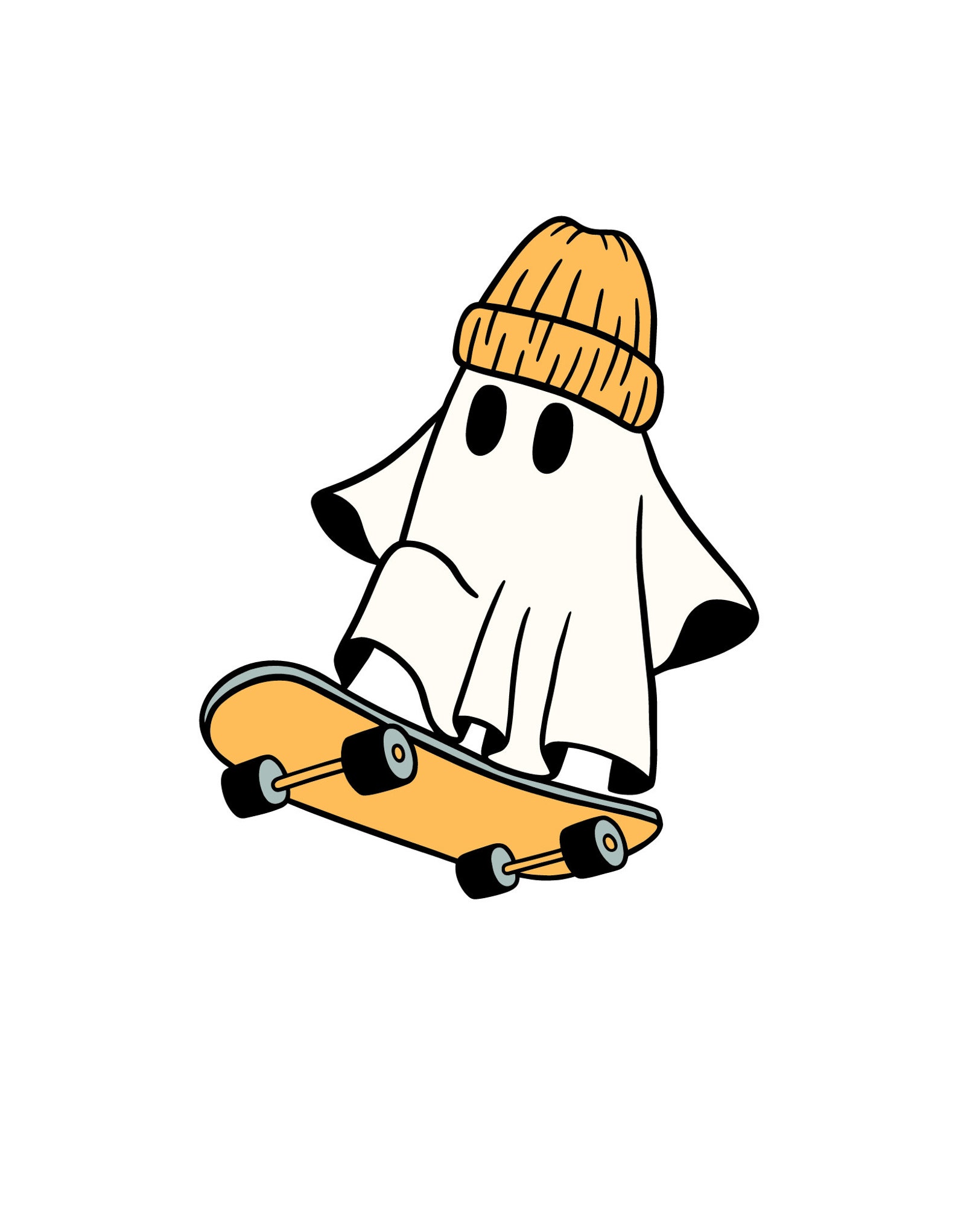 Skateboarding Ghost - Etsy