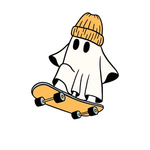 Skateboarding Ghost - Etsy