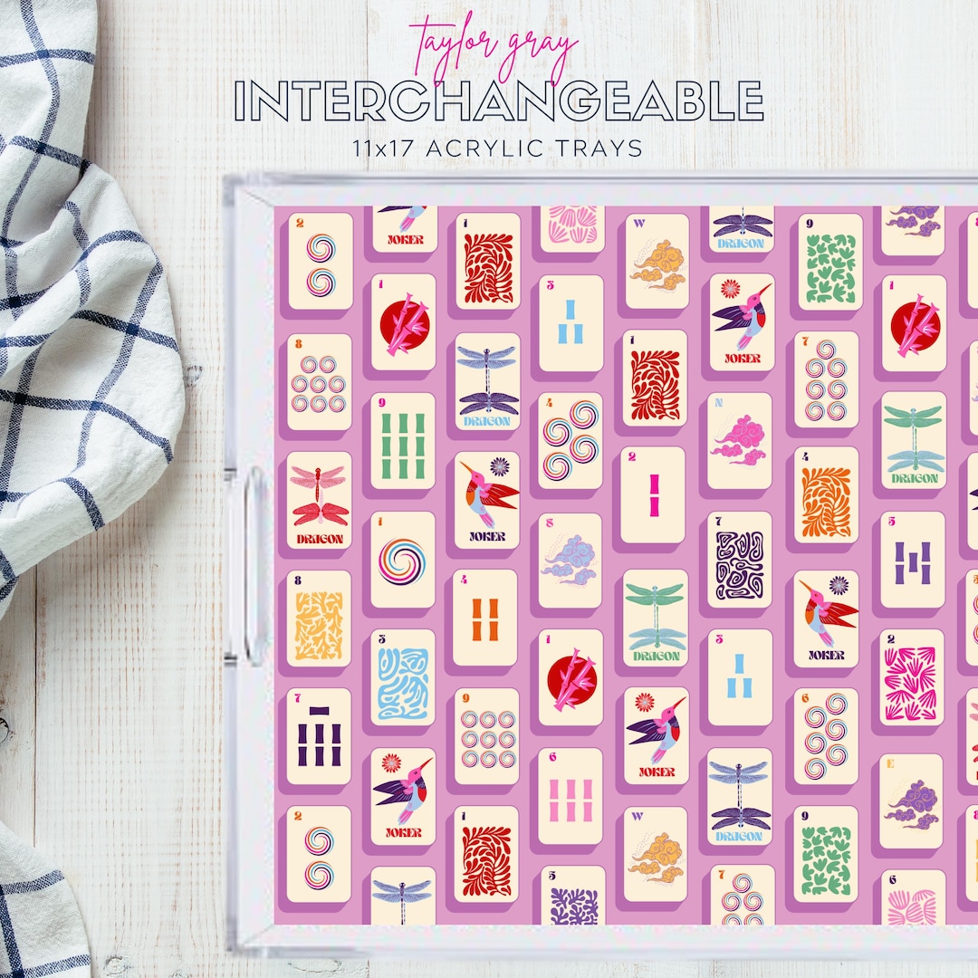 Interchangeable Insert Set, Mahjong Madness Large Acrylic Tray, Modern ...