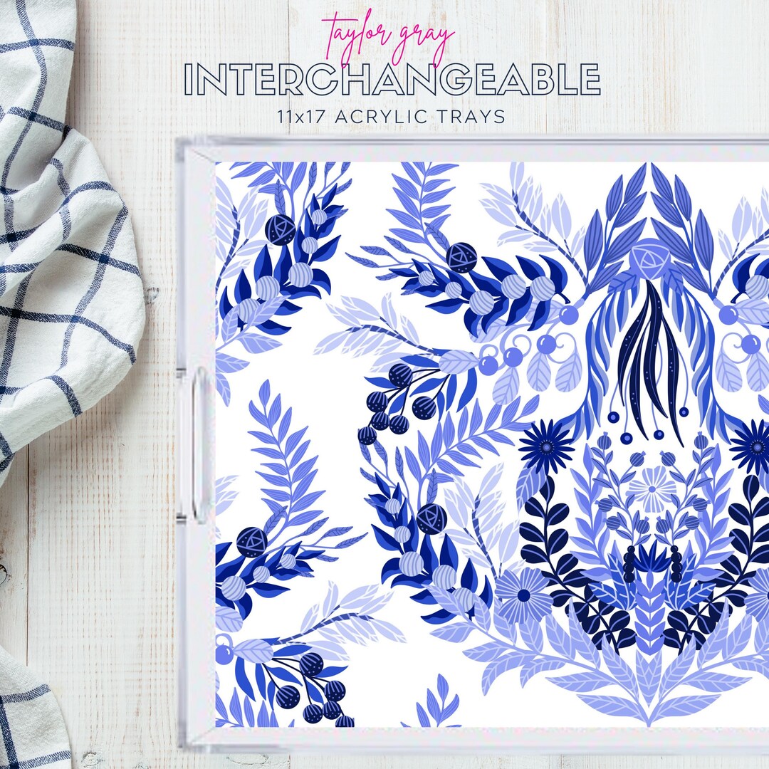 Interchangeable Insert Set, Chinoiserie Large Acrylic Tray, Preppy ...