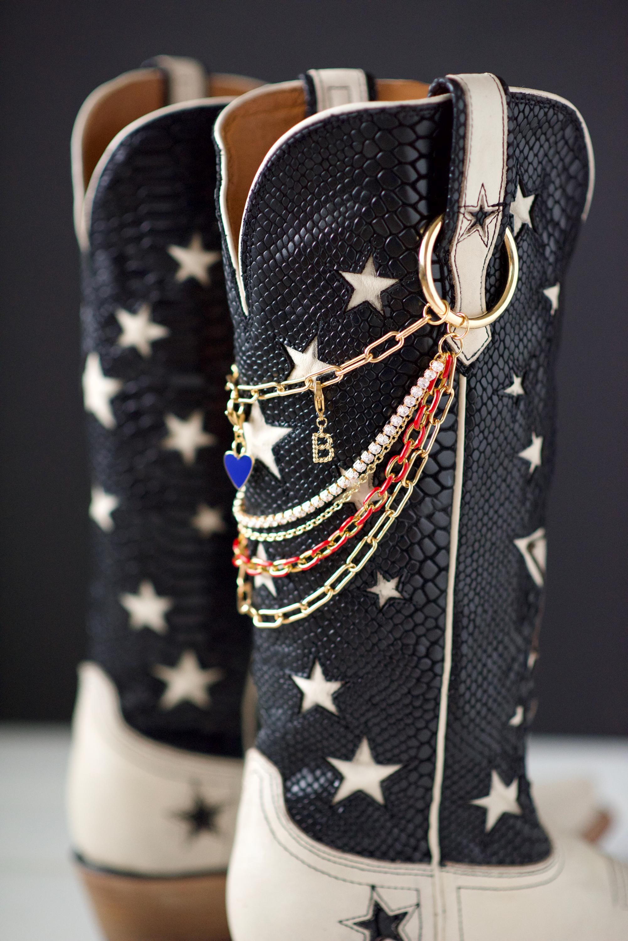 Customizable Western Boot Chain: Cowgirl Boot Charms, Game Day Bling - Etsy