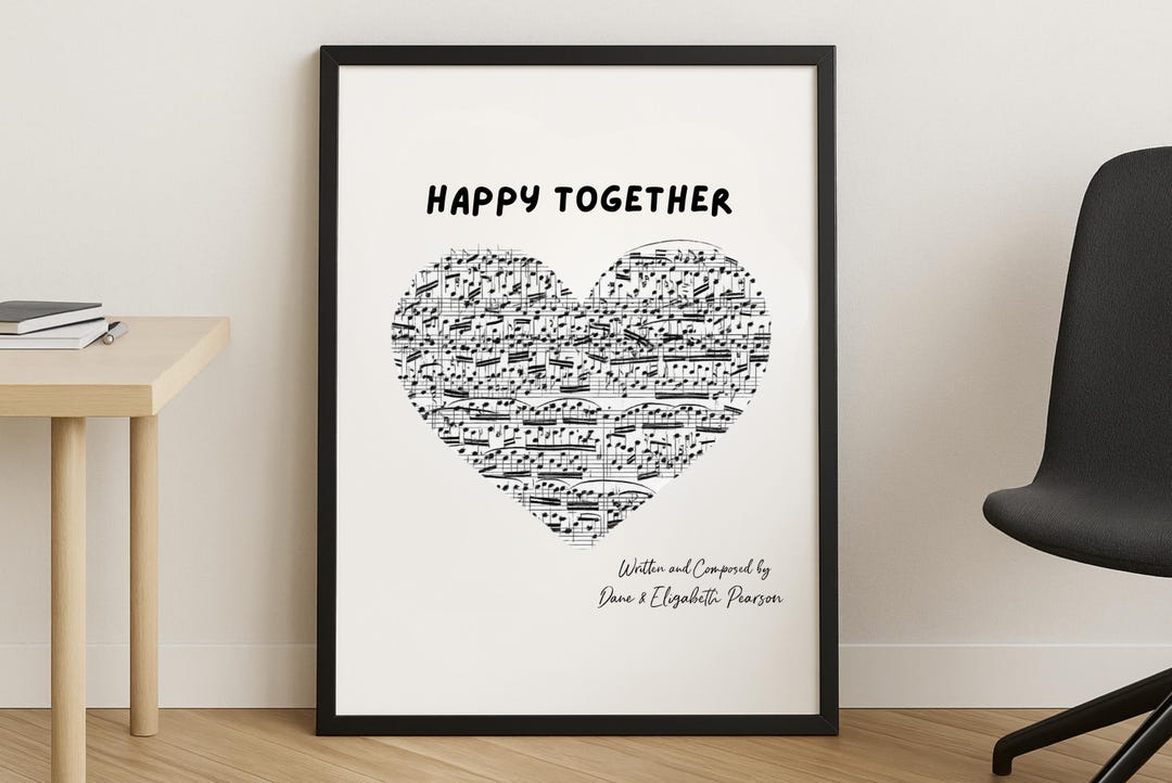 Heart Music Note Scramble Wall Art Printable, Music Lover Gift ...